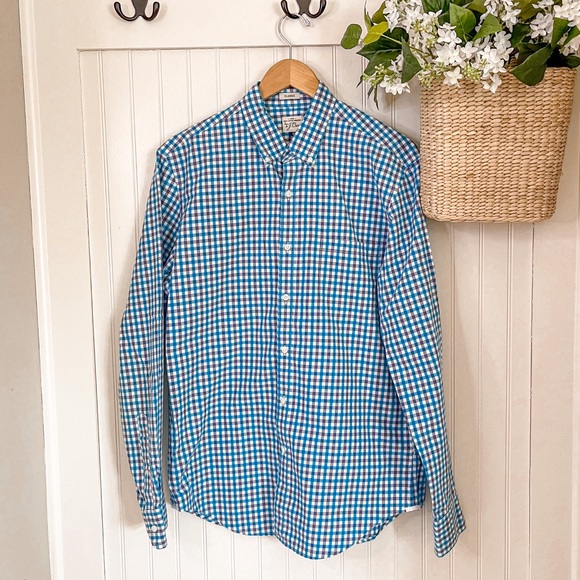 J Crew Shirts J Crew 2 Ply Check Print Classic Button Down Shirt